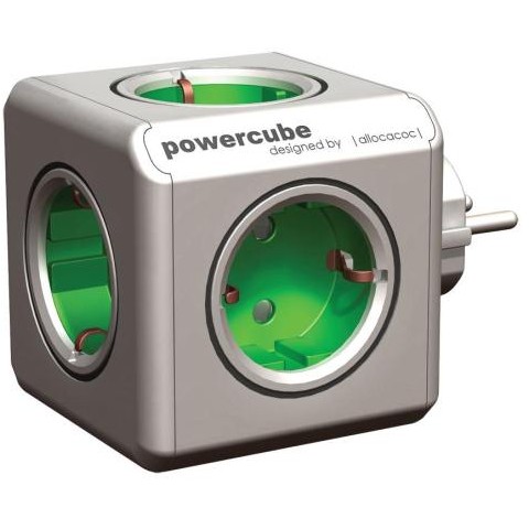 Power Cube Fisa sub forma de cub 5 prize Schuko Verde-Gri ITGalaxy.ro