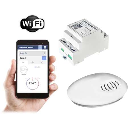 Termostat de ambient fara fir Computherm B300 RF senzor temperatura Wi-Fi Alb ITGalaxy.ro