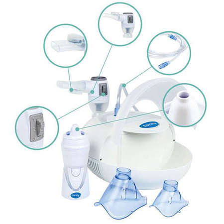 Aparat aerosoli profesional Sanity Pro Inhaler nebulizator cu compresor ...