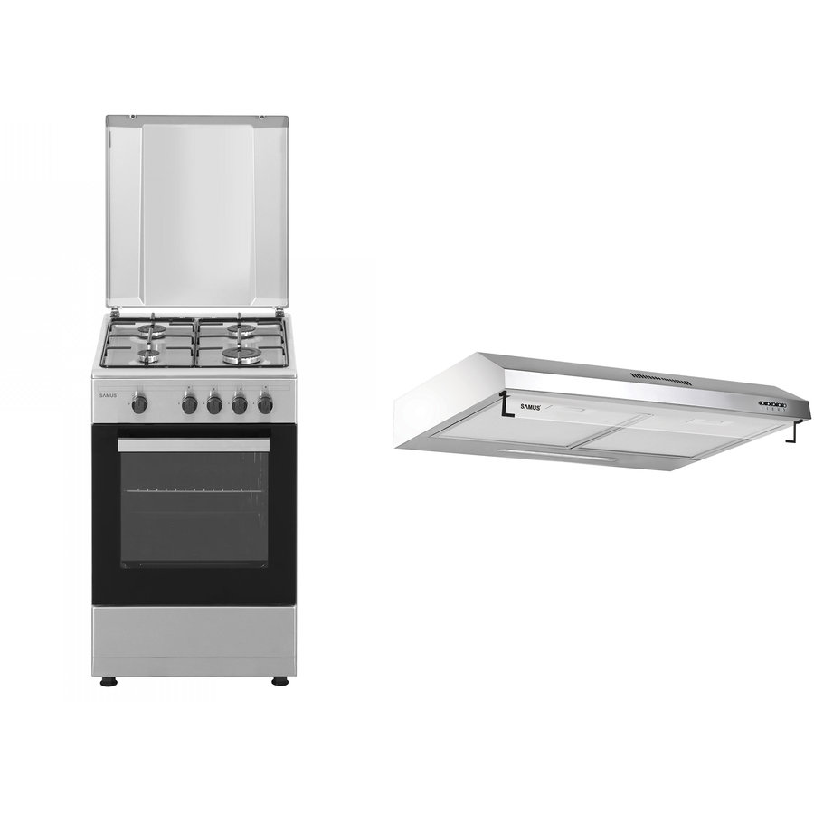 Pachet Samus Aragaz SM560BXS Capacitate Cuptor 49Litri Cuptor pe Gaz ...