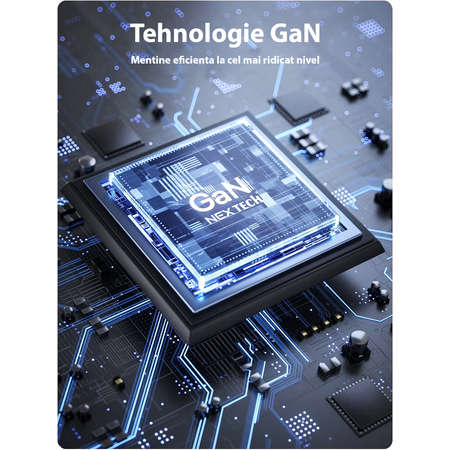 Incarcator retea NEX TECH® Quick Charge Tehnologie GaN 65W 3 porturi 1x ...