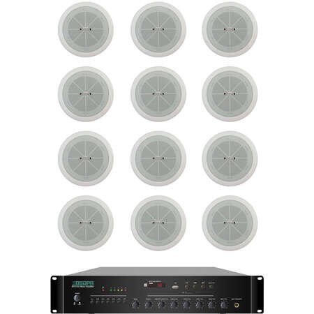 Pachet Sonorizare 120W de perete, FM+USB+Bluetooth, DSPPA MP212U + 12xDSP802 ITGalaxy.ro