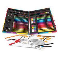 Trusa Pentru Desen Deluxe 100 Accesorii AS Culori Creioane Cerate ...