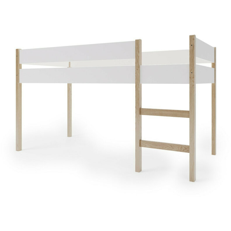 Pat Din Lemn Semi-Inalt Junior YappyKids 200x90cm Cu Loc De Joaca ...