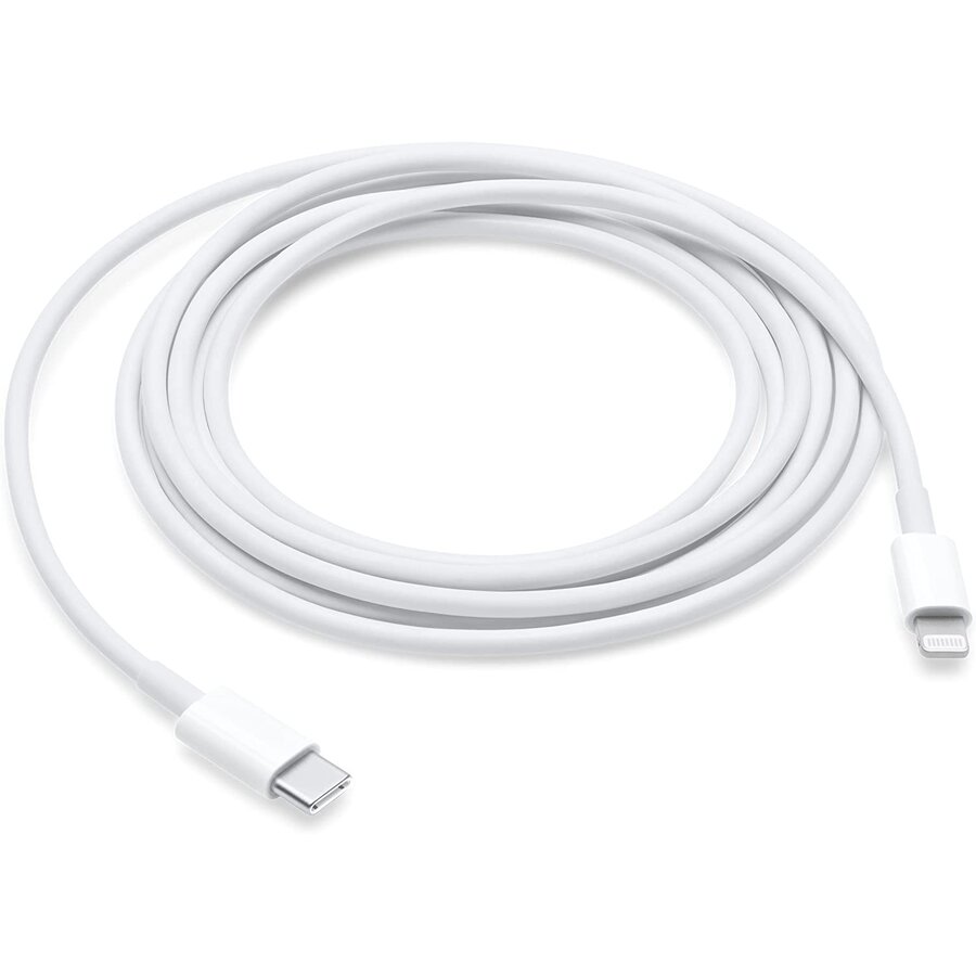 Apple USB adapter cable, USB-C connector, Lightning connector (white, 2 ...