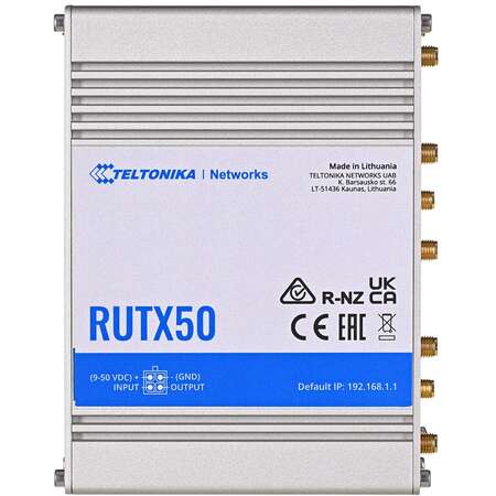 Router wireless TELTONIKA RUTX50 5G Wi-Fi 5 Dual SIM 5x RJ45 1000Mb/s ...