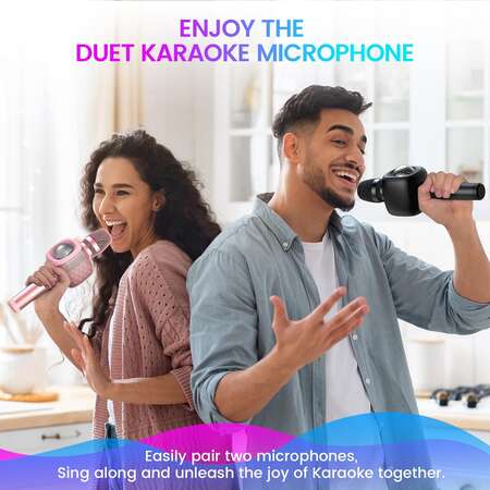 Microfon OneOdio Wireless Bluetooth Iluminare Bopmen Star 10 Roz ...