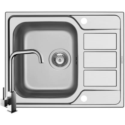 Set Chiuveta de Bucatarie Pyramis ATHENA 1B1D SM Reversibila si Baterie ...