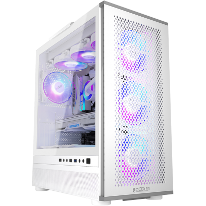 Carcasa PCCOOLER Tower ATX Sticla Securizata ARGB Alb ITGalaxy.ro