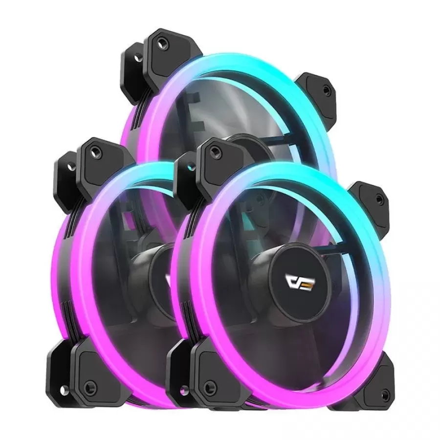 Set Ventilatoare Pc darkFlash DR11 3In1 ARGB Negru ITGalaxy.ro