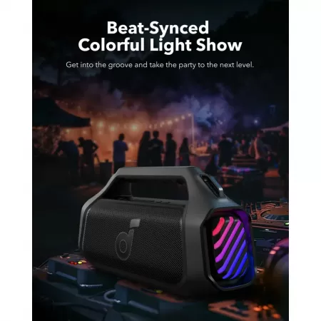 Boxa Portabila Anker Soundcore Boom 2 Plus 140W BassUp 2.0 IPX7 Lumini ...