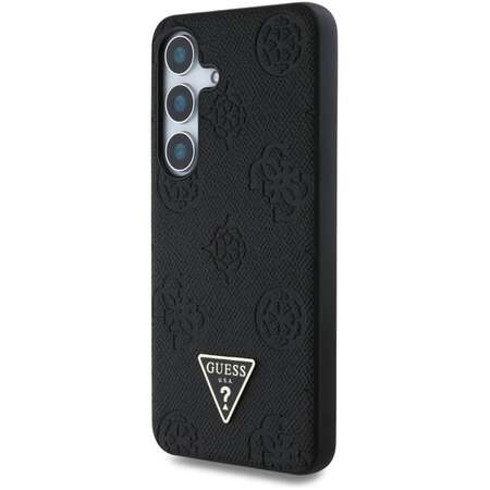 Husa Guess Grained Hot Stamp Peony Pattern Triangle MagSafe pentru ...