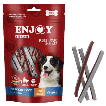 Recompensa Caini Enjoy Carnivore Combo Cu Pui Si Cod 100G ITGalaxy.ro