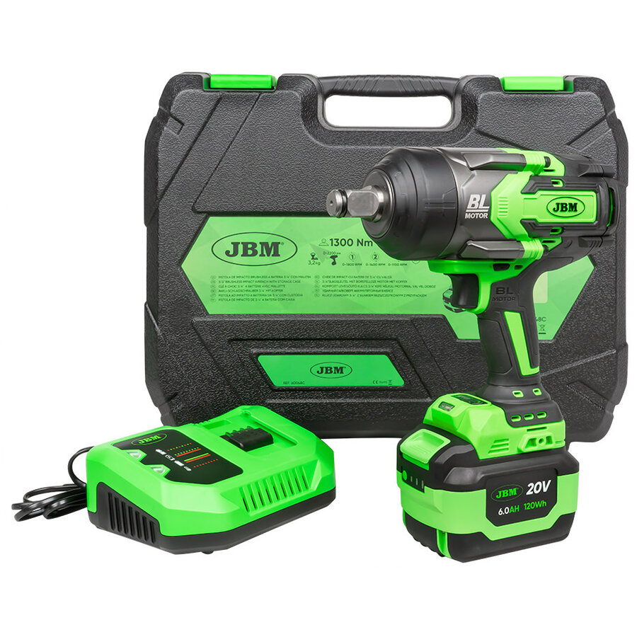Cheie de Impact JBM 60048C 3/4Inch 1000Nm cu Acumulator 20V 6Ah si ...