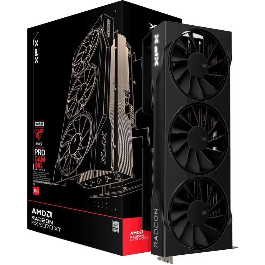 Placa Video XFX Swift AMD Radeon RX 9070 XT Triple fan Gaming Edition ...